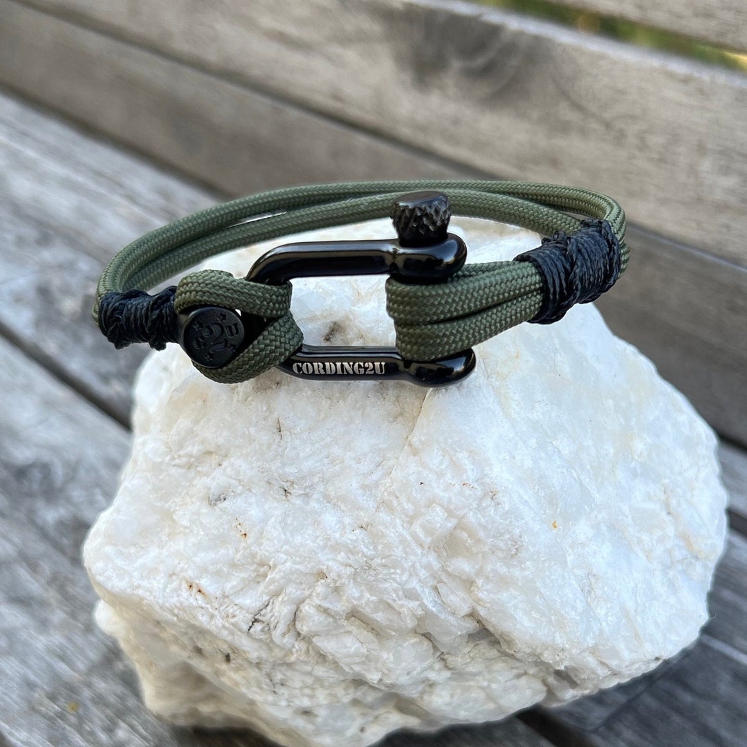 Nautical Paracord Bracelet, Minimalist Rope With Shackle, Handmade - Etsy