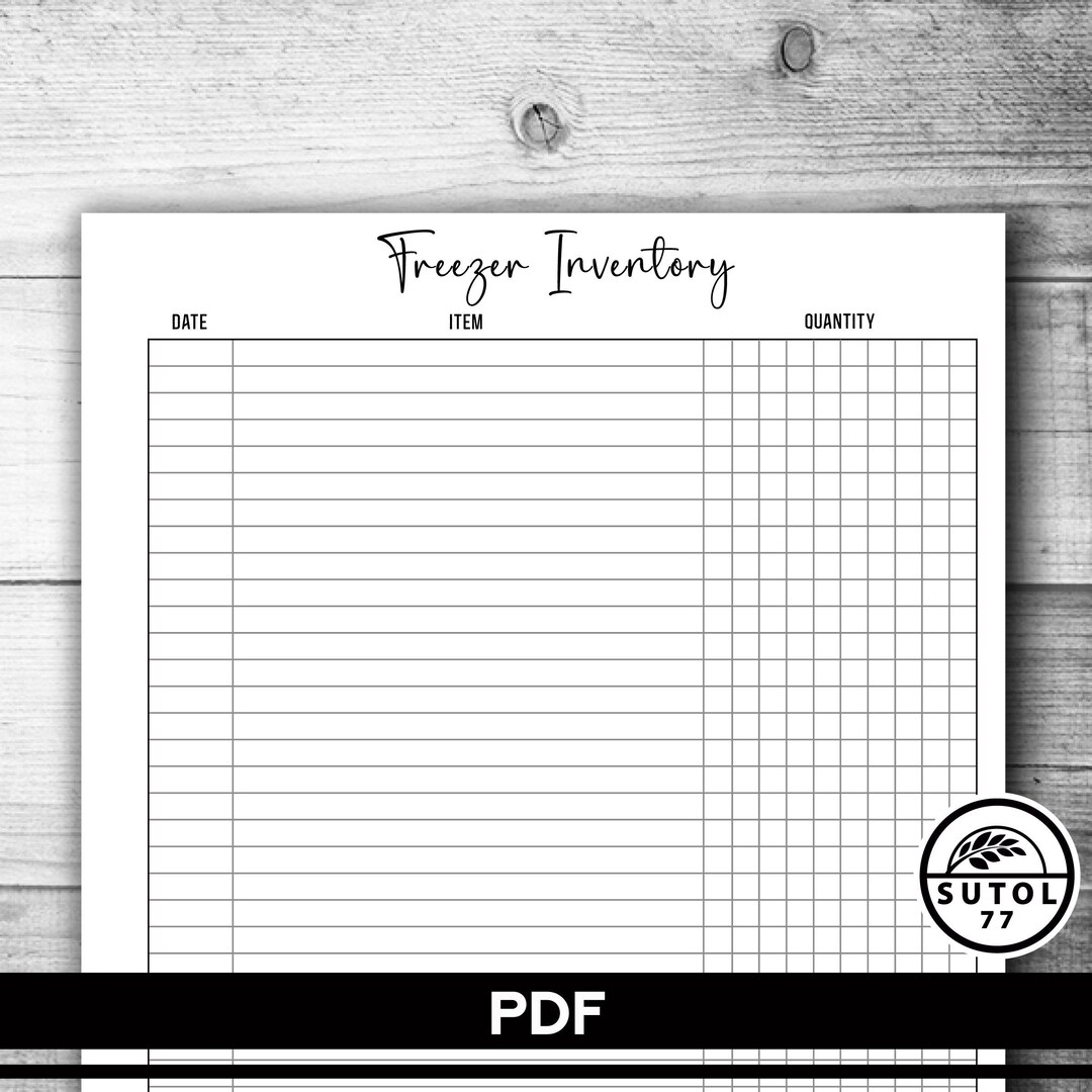 Freezer Inventory PDF 8.5 X 11 Printable - Etsy