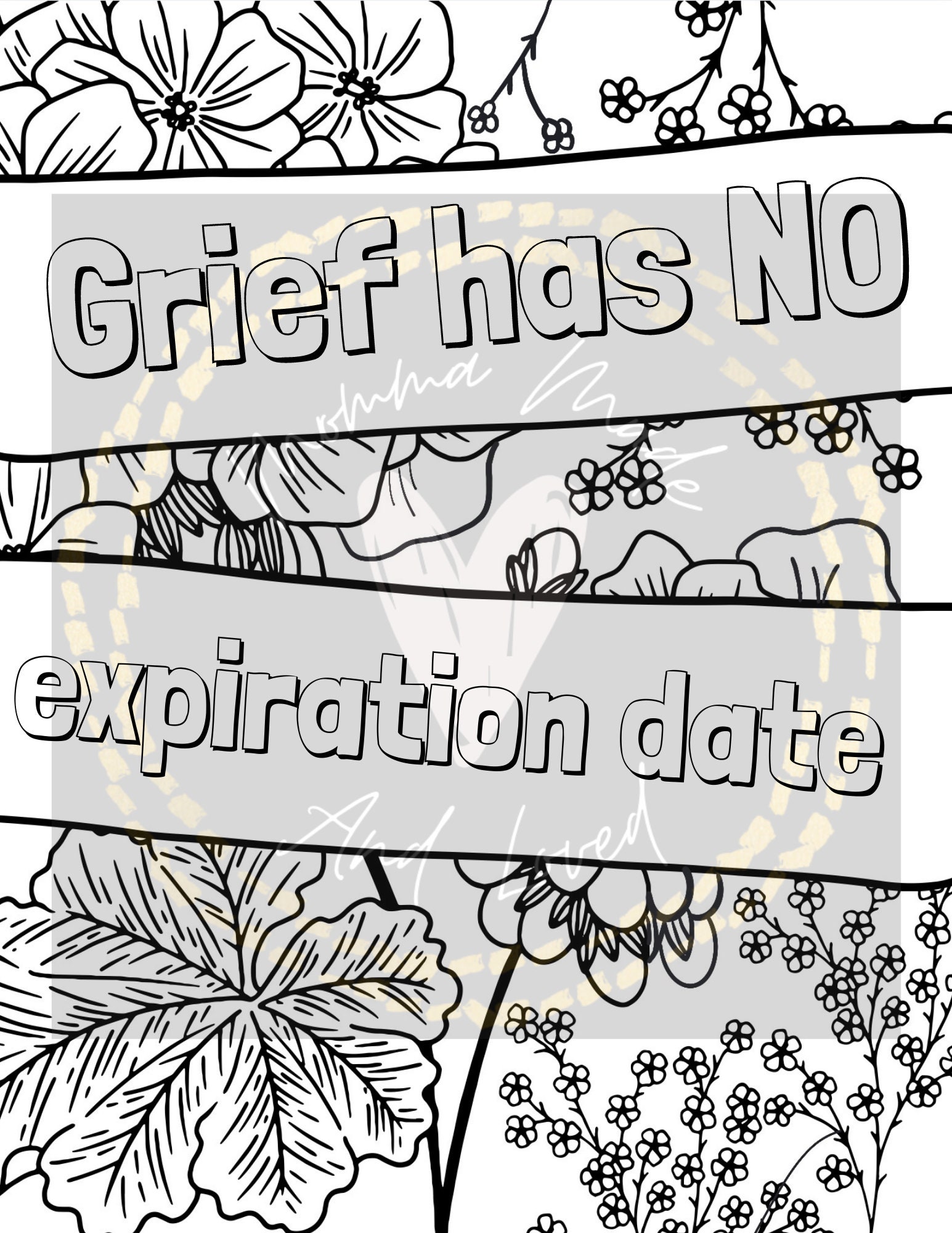 Grief Has No Expiration Date Coloring Page | Etsy