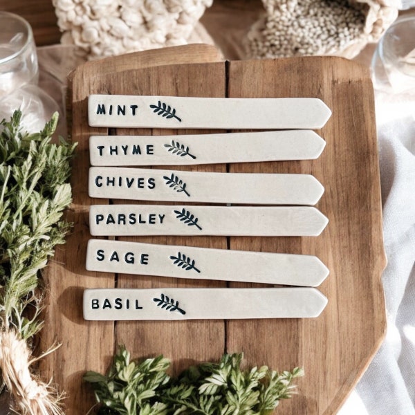 Ceramic Herb Markers - Etsy