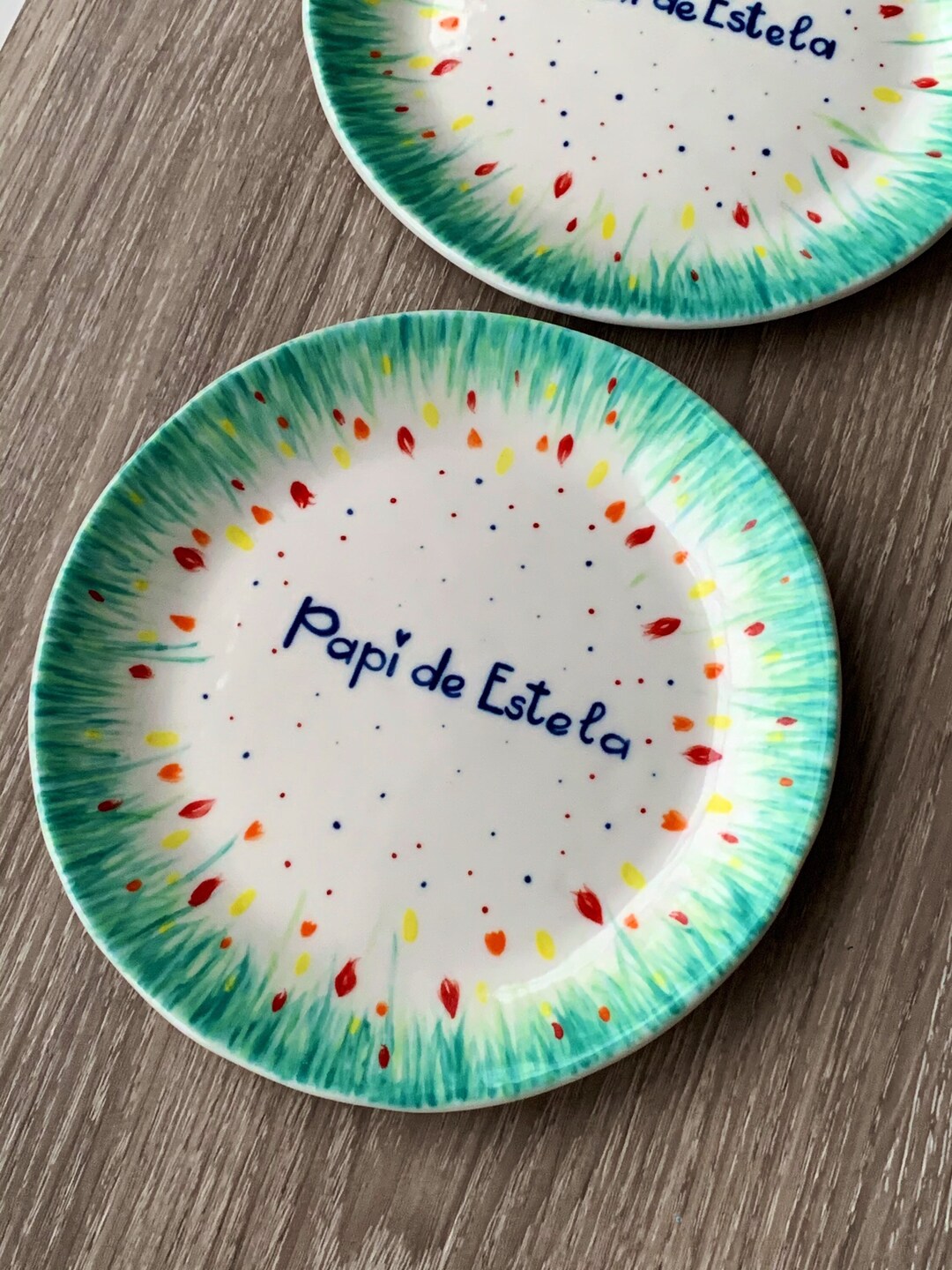 CUSTOM Ceramic Plate With Name | Personalised Gift With Spring Flowers ...