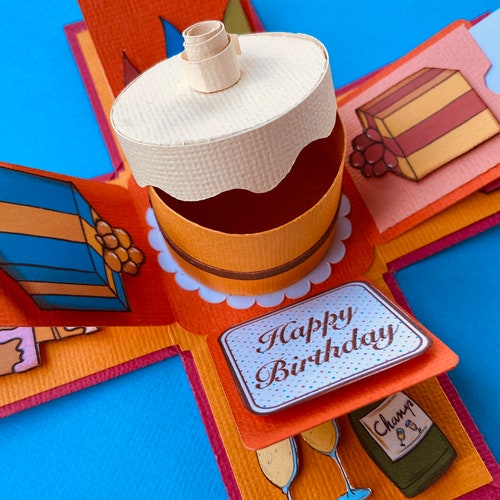 Baby Boy Explosion Box Template for Manual and Cutting - Etsy