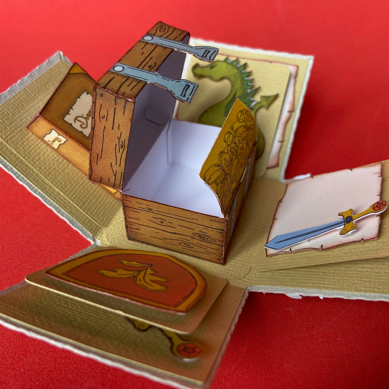 Treasure Castle Explosion Box Template Printable Ready - Etsy