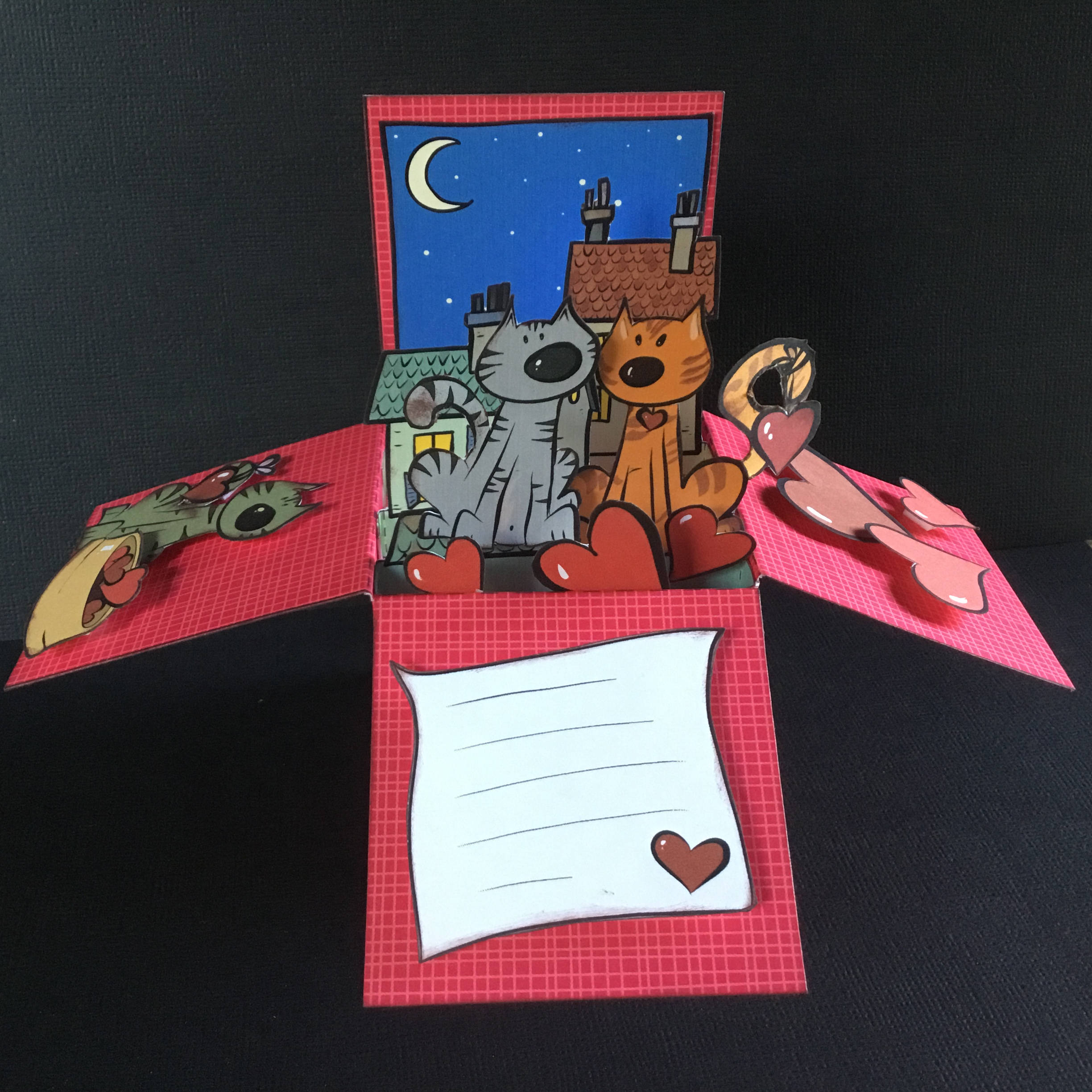 Loving Cats Printable Explosion Card Template for 3D Card - Etsy