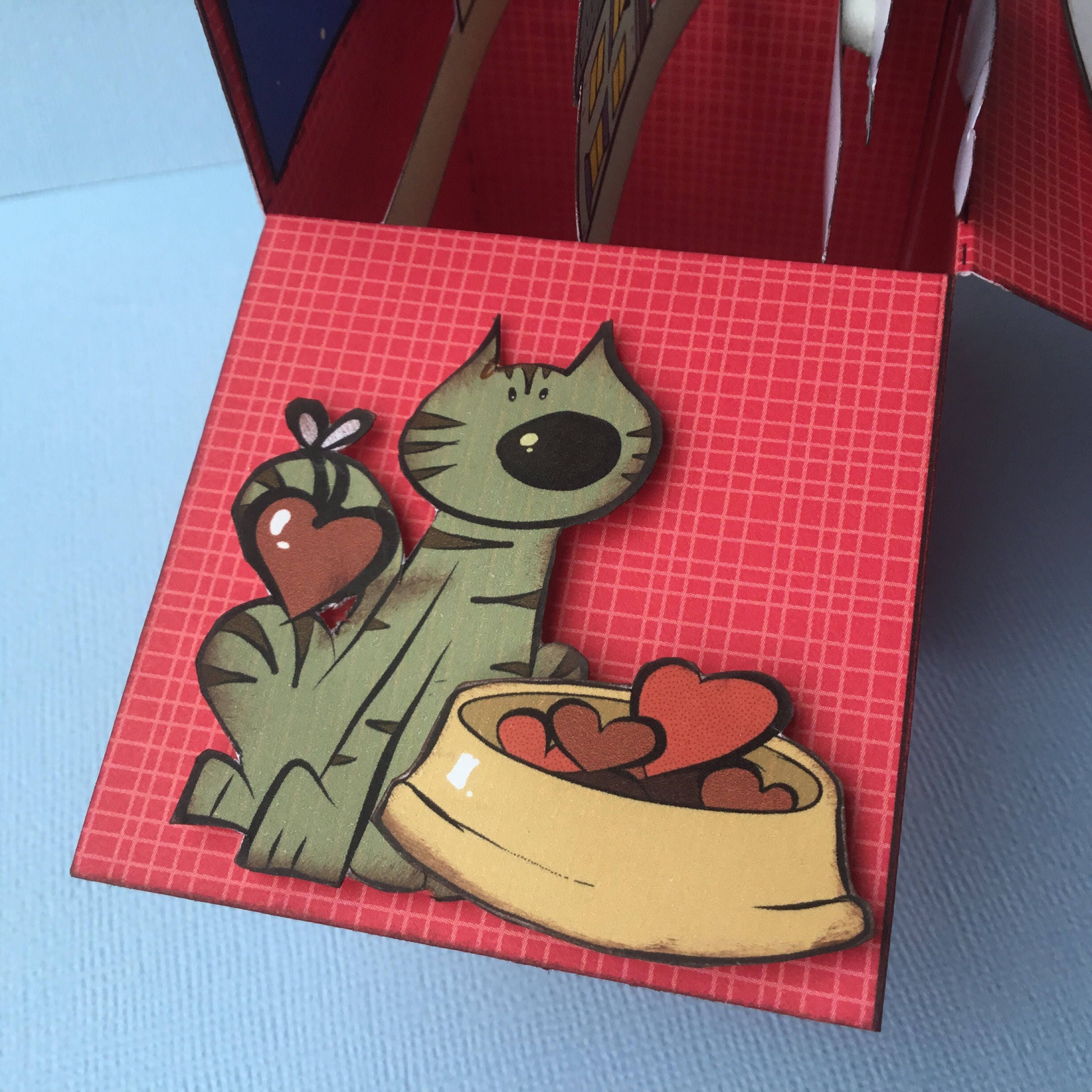 Loving Cats Printable Explosion Card Template for 3D Card - Etsy