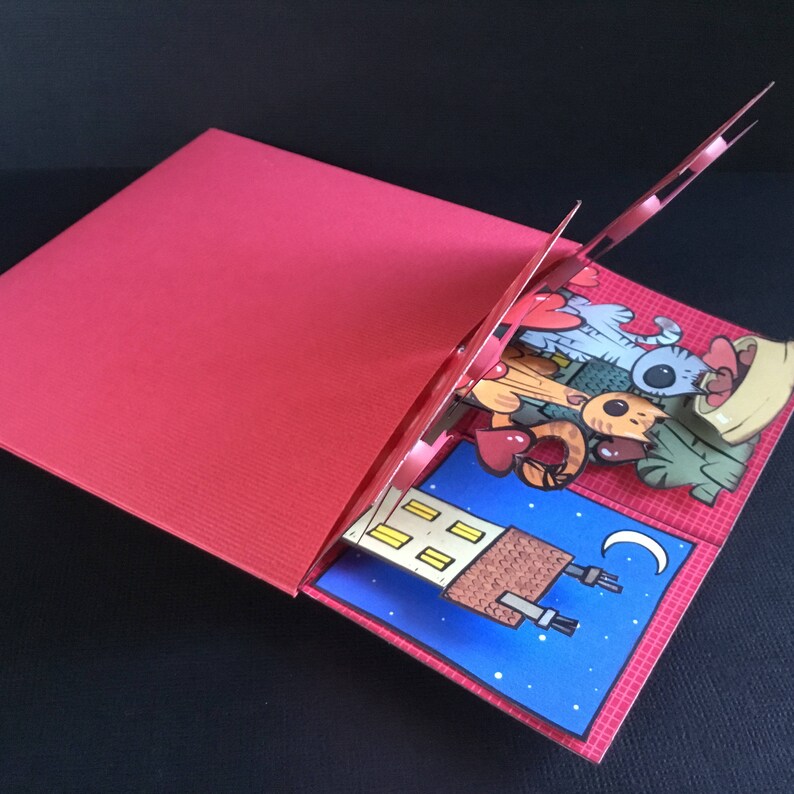 Loving Cats Printable Explosion Card Template for 3D Card - Etsy