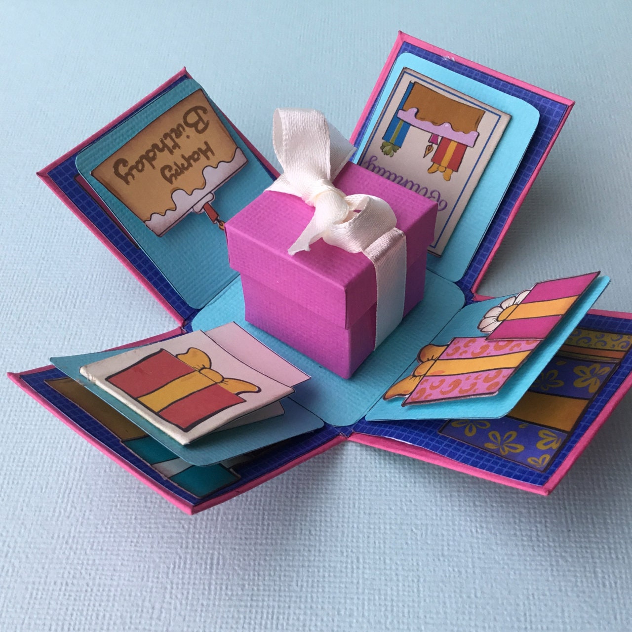 Happy Birthday Explosion Box Template for Manual E Machine - Etsy UK