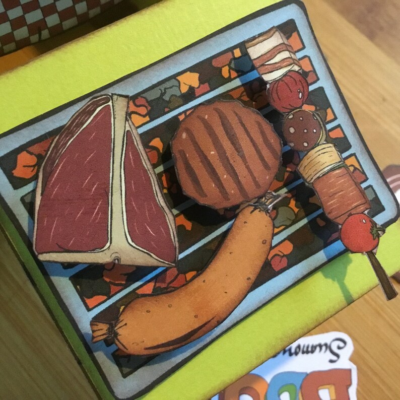 Bbq Card - Barbecue Card - Card Pop up - Explosion Box - Pattern - 3D ...