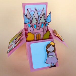 Princess Castle 3D Card Template Instant Download Print and Make - Etsy