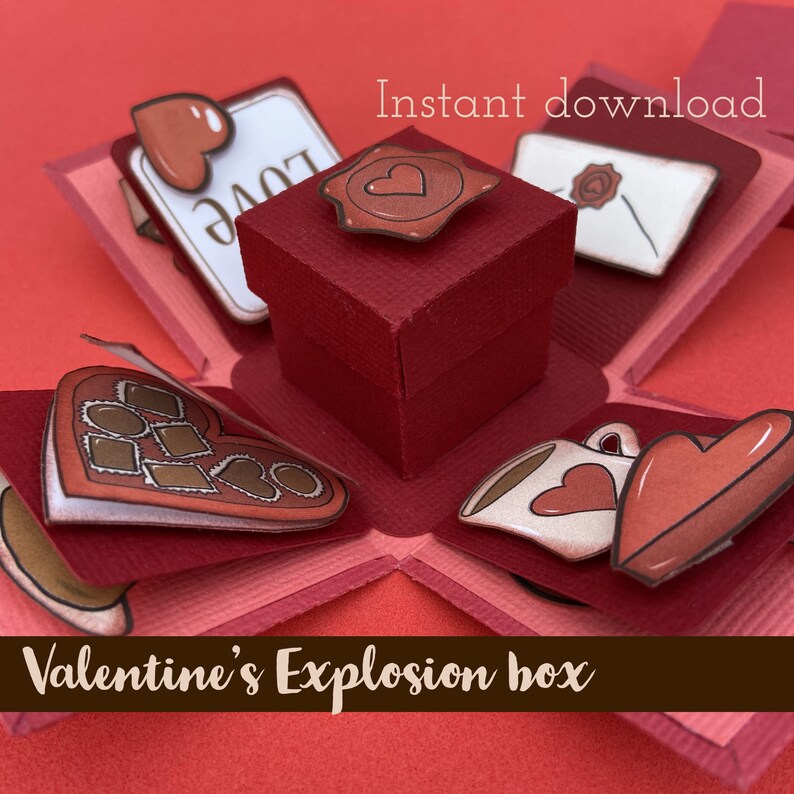 Valentine's Explosion Box - Template - Instant Download - Ready for ...