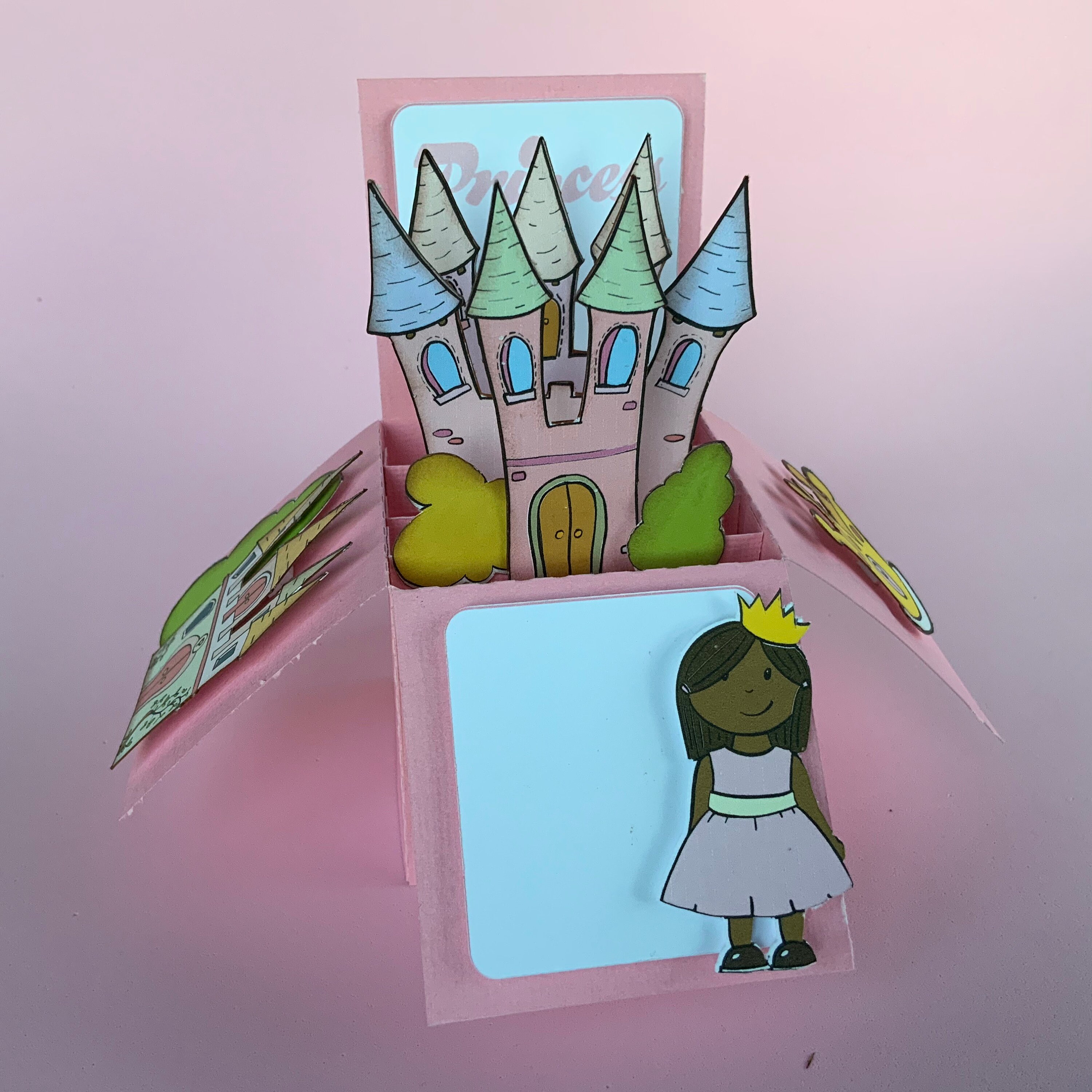 Princess Castle 3D Card Template Instant Download Print and Make - Etsy