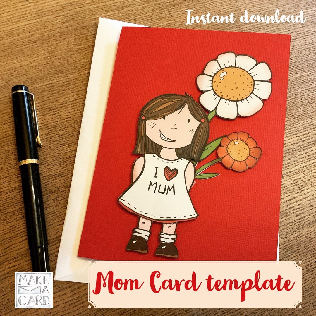 Mom Card Template Mother's Day Instant Download Ready for Silhouette ...