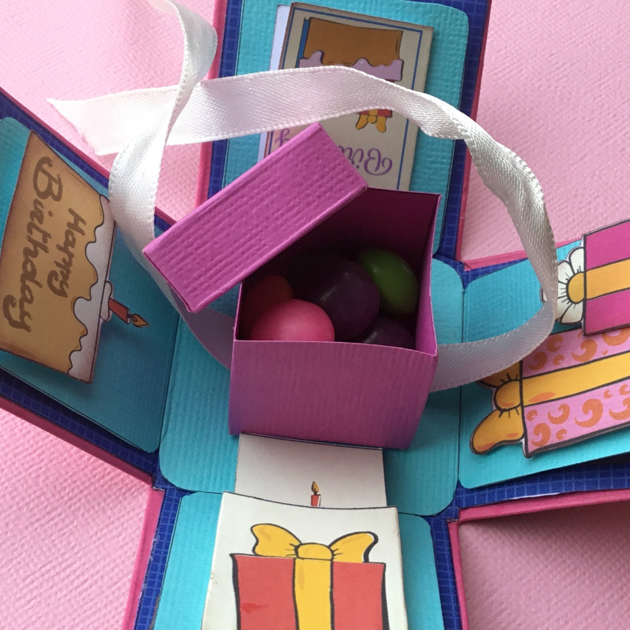 Happy Birthday Explosion Box Template for Manual E Machine - Etsy UK