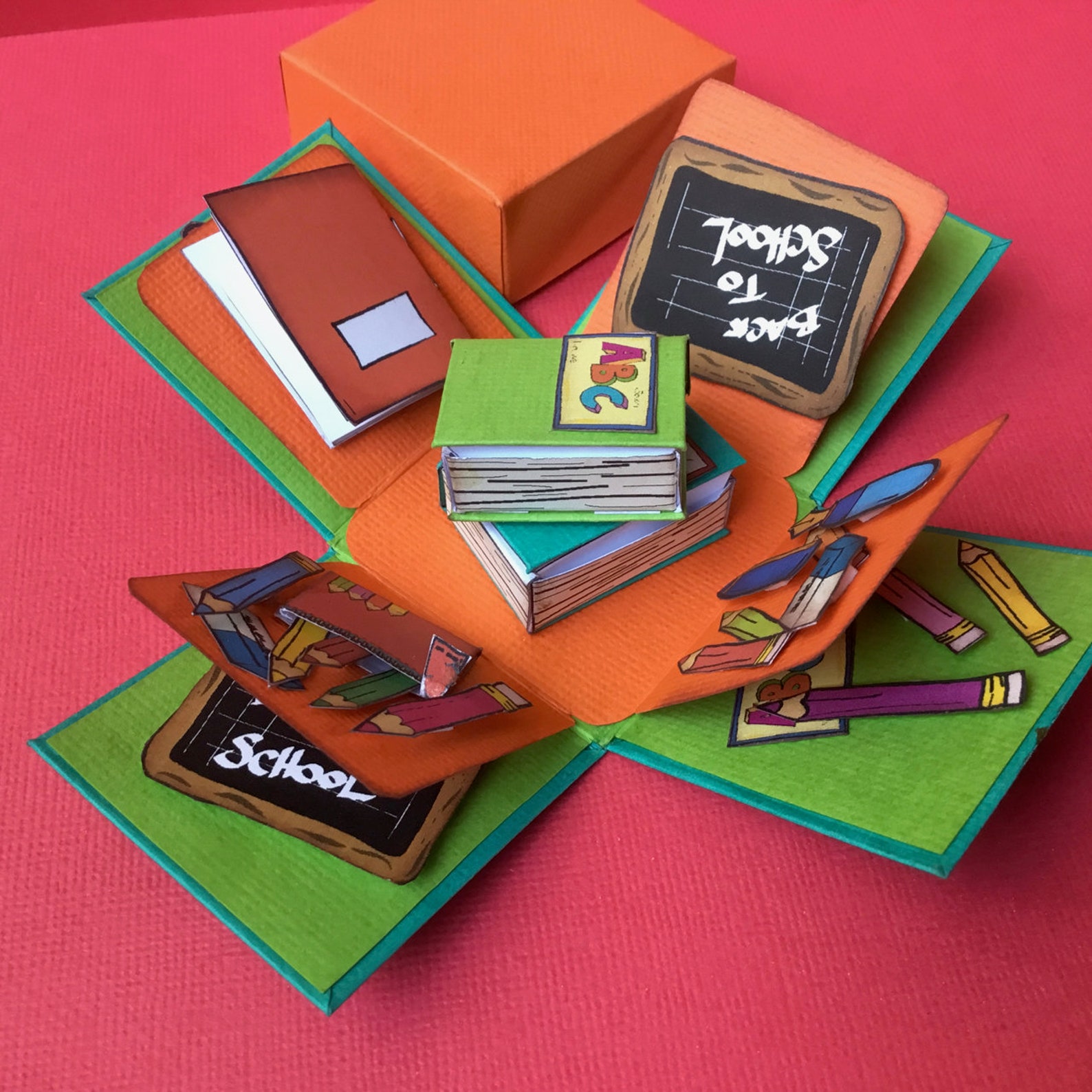 Back to School Explosion Box Template Instant Download Print and Make ...