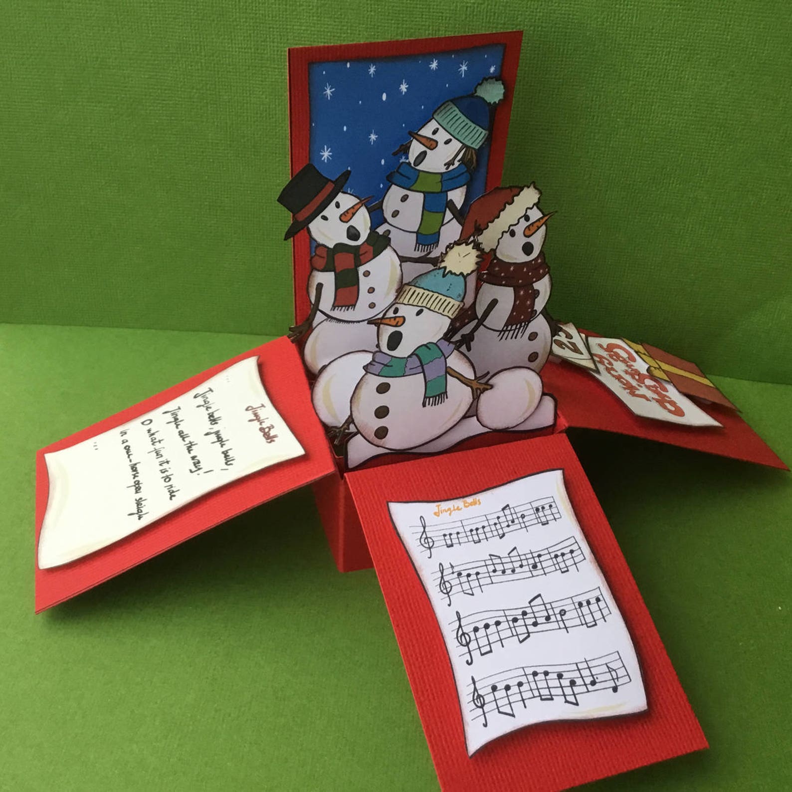 Snowman Card 3D Christmas Card Explosion Box Template Instant Download ...