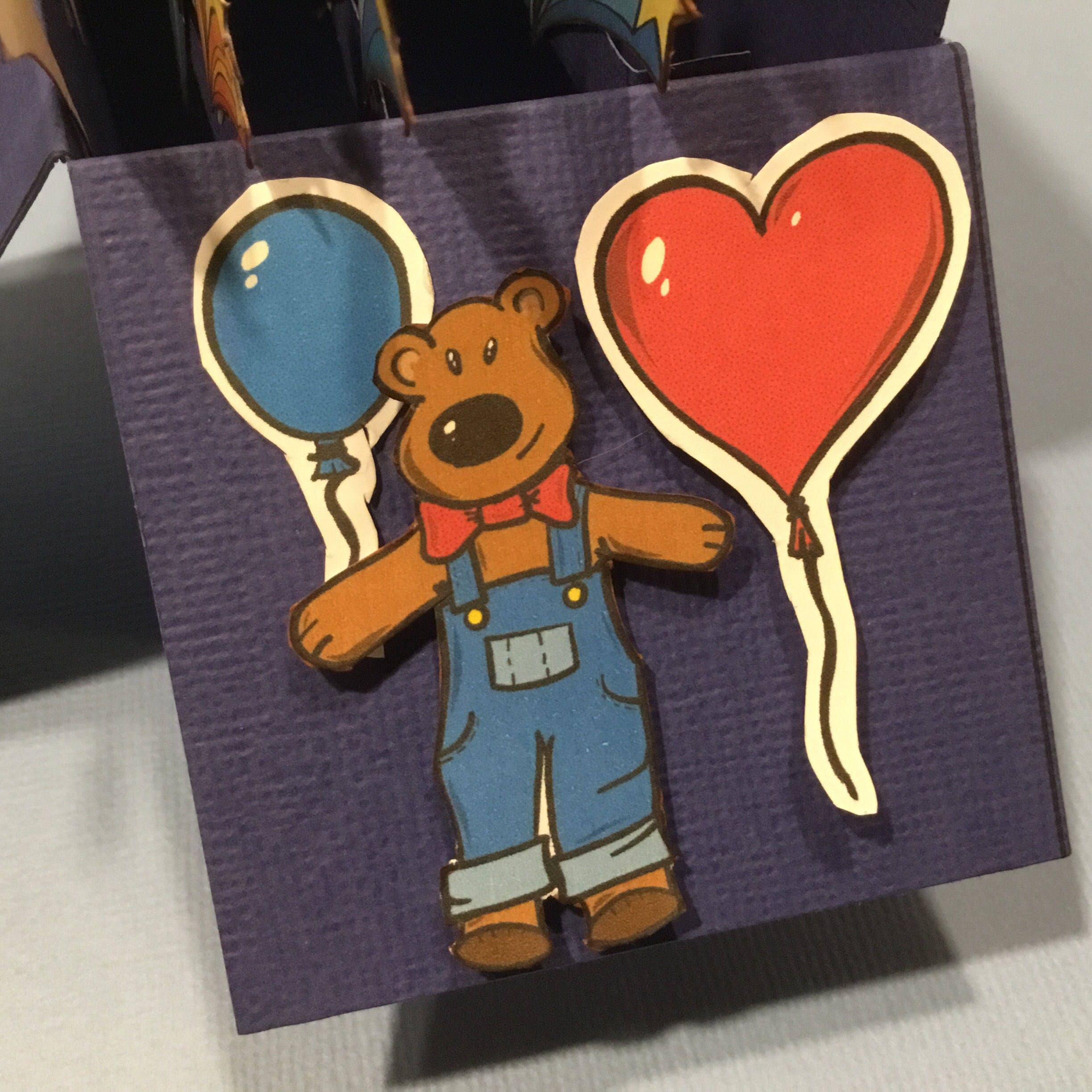 Teddy Fireworks Card Explosion Box Instant Download Make a Card 3D Card ...