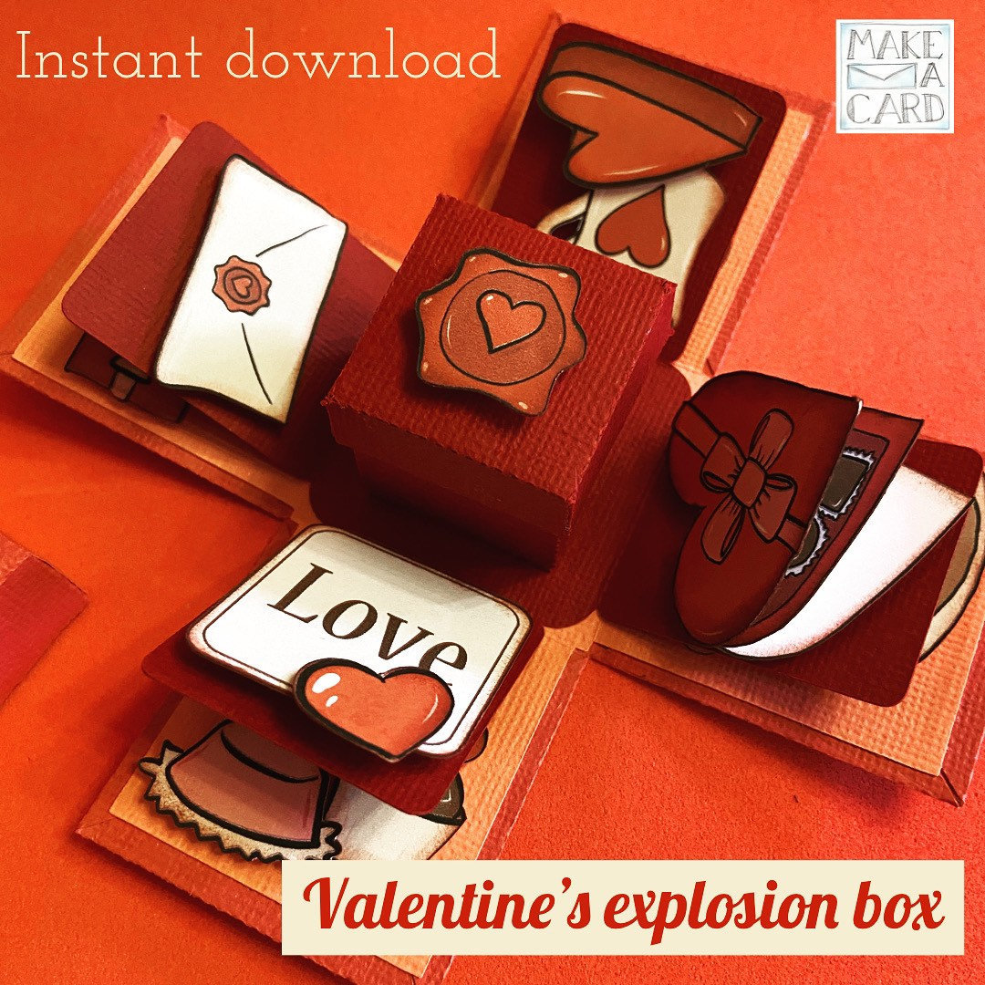 Valentine's Explosion Box - Template - Instant Download - Ready for ...