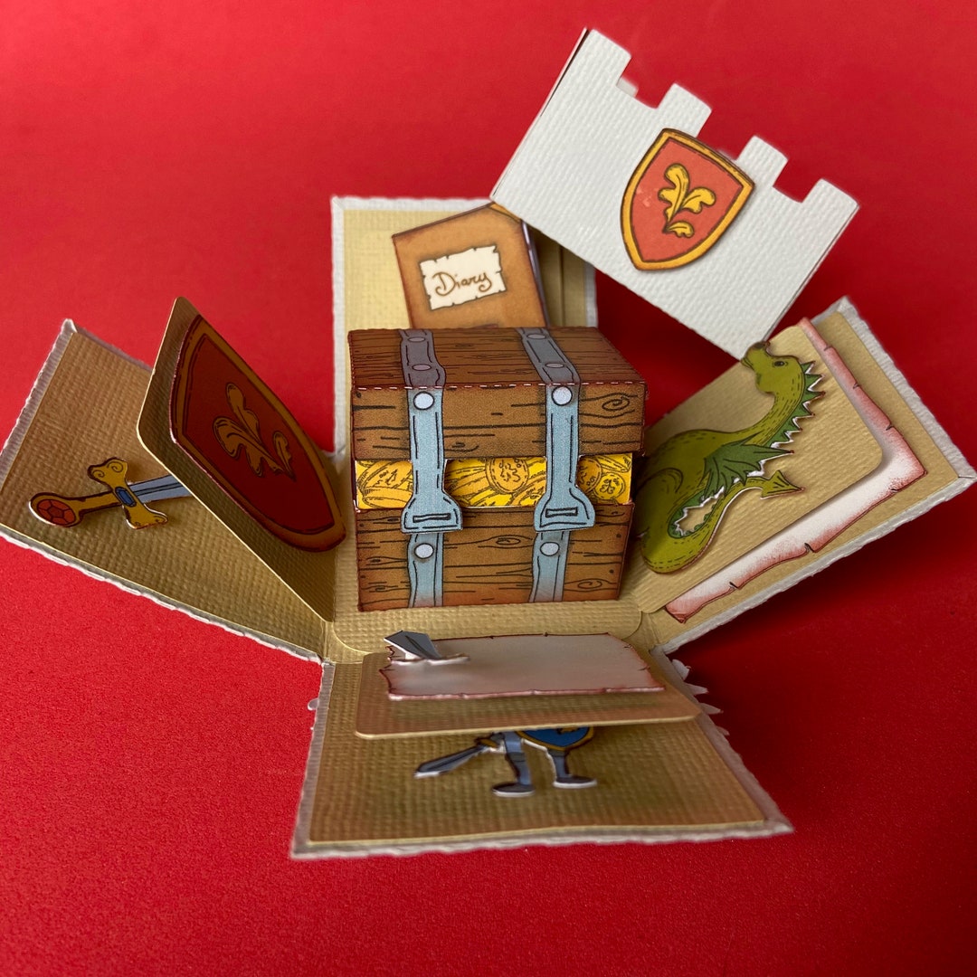 Treasure Castle Explosion Box Template Printable Ready for Manual and ...