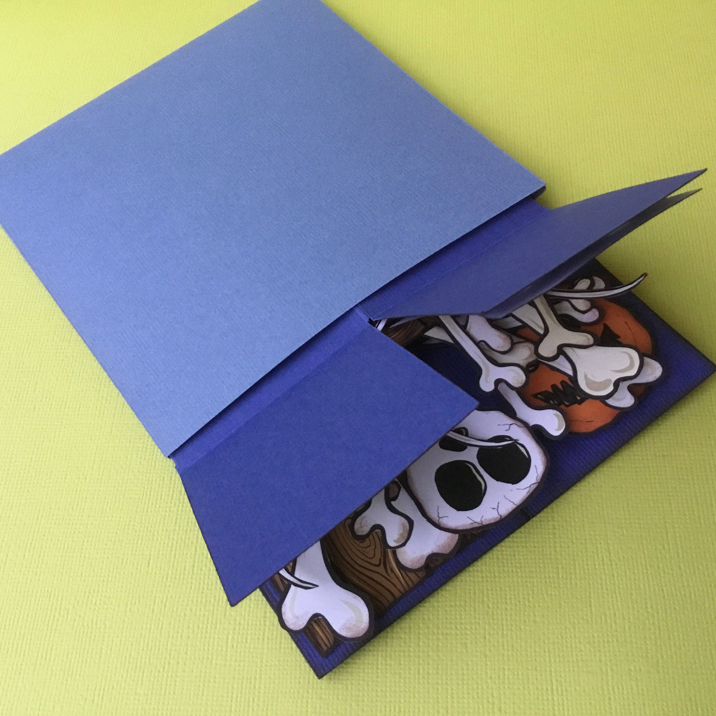 Skeleton Card Halloween 3D Card Template Print & Make | Etsy