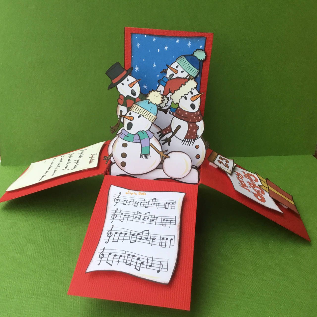 Snowman Card 3D Christmas Card Explosion Box Template Instant Download ...