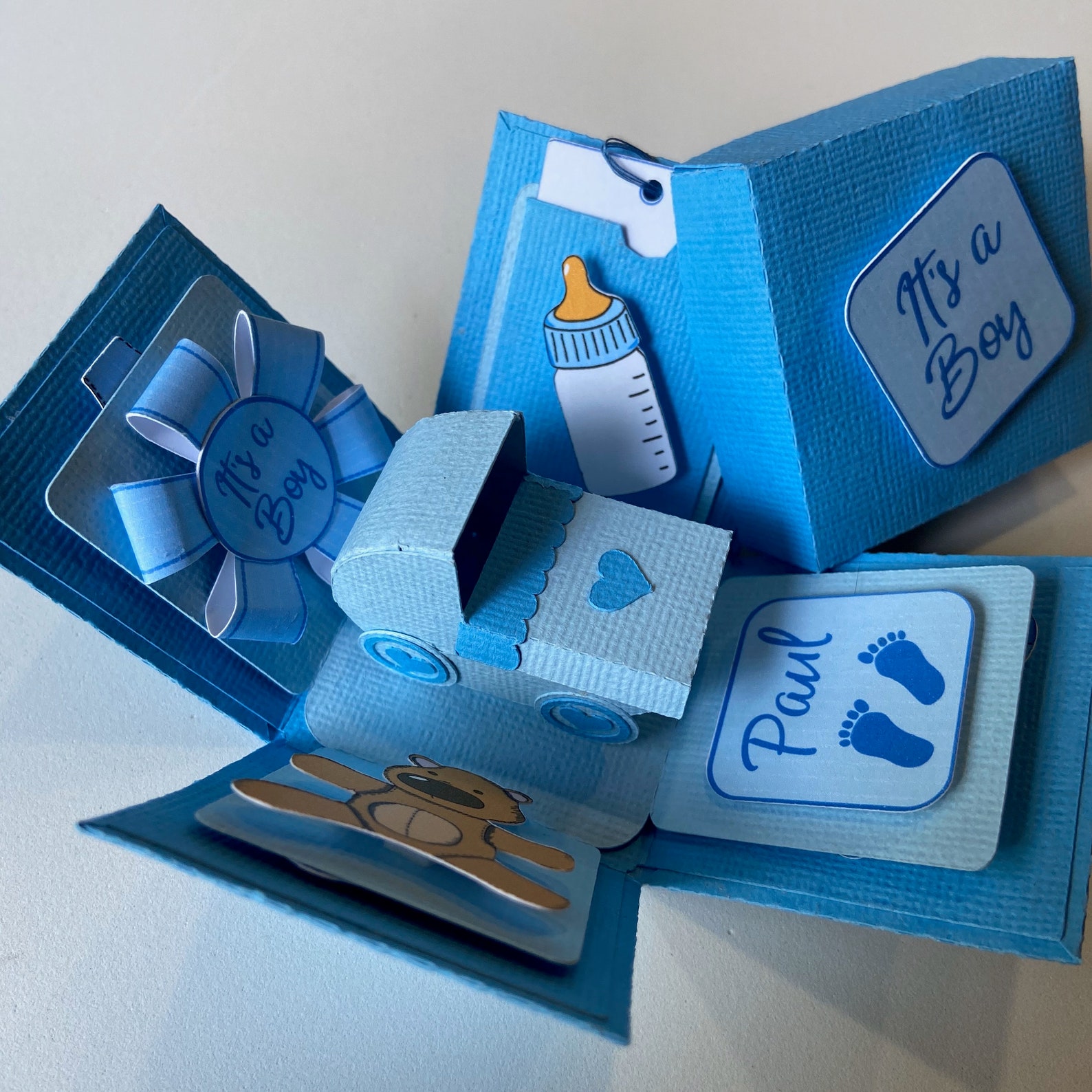 Baby Boy Explosion Box Template for Manual and Cutting Machine ...