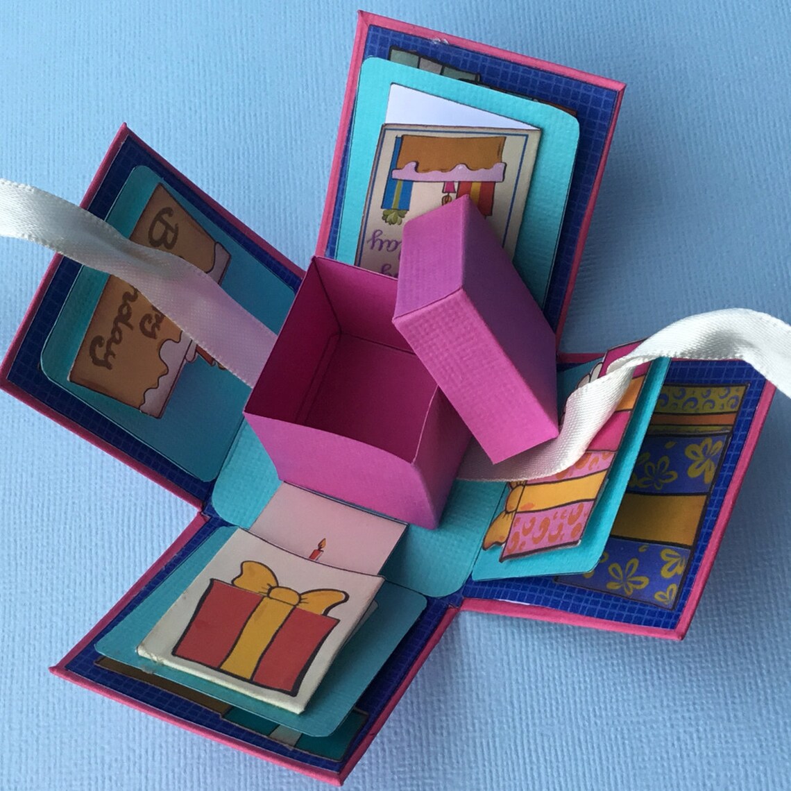 Happy Birthday Explosion Box Template for Manual E Machine | Etsy UK