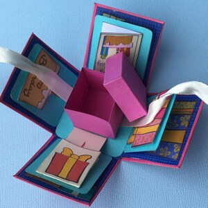 Happy Birthday Explosion Box Template for Manual E Machine Cutter - Etsy UK