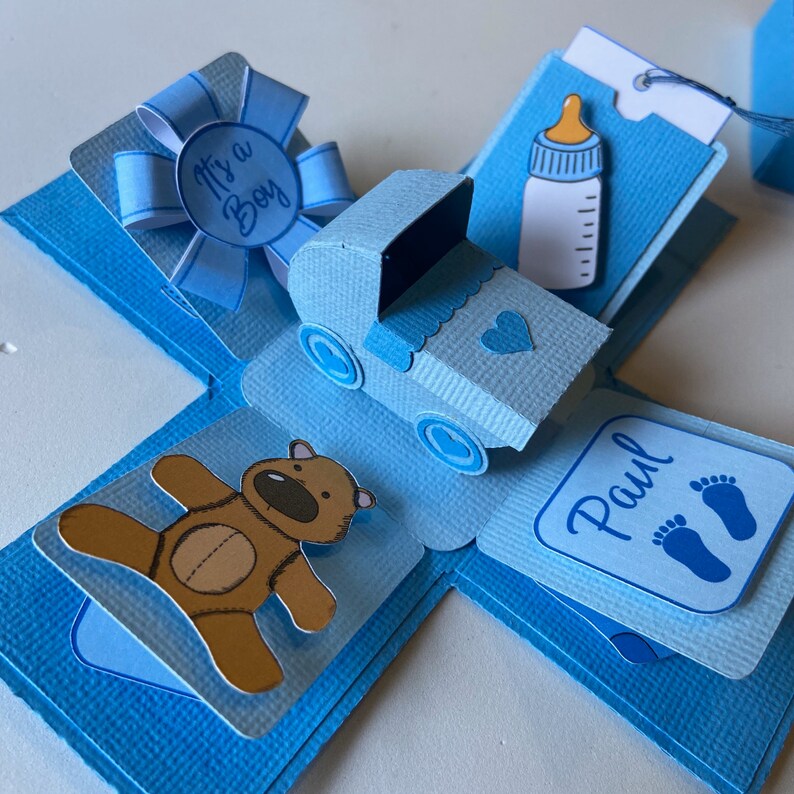 Baby Boy Explosion Box Template for Manual and Cutting Machine ...