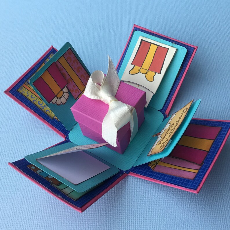 Happy Birthday Explosion Box Template for Manual E Machine Cutter - Etsy