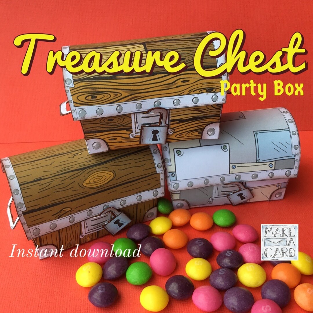 Treasure Chest - Party Box Template - Ready for Manual Cutting and ...