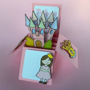 Princess Castle 3D Card Template Instant Download Print and Make - Etsy