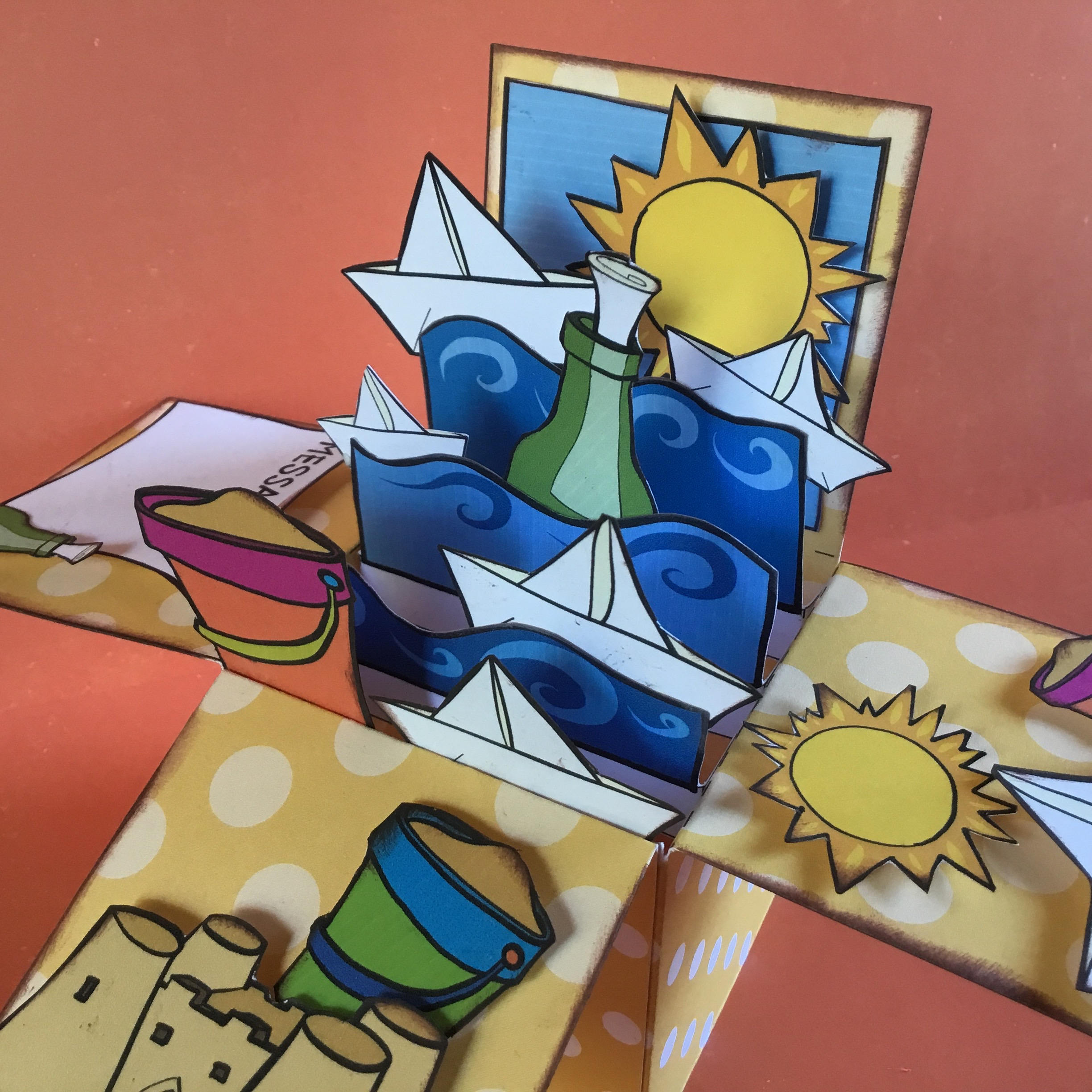 Summertime Card 3D Explosion Card Printable Card - Etsy