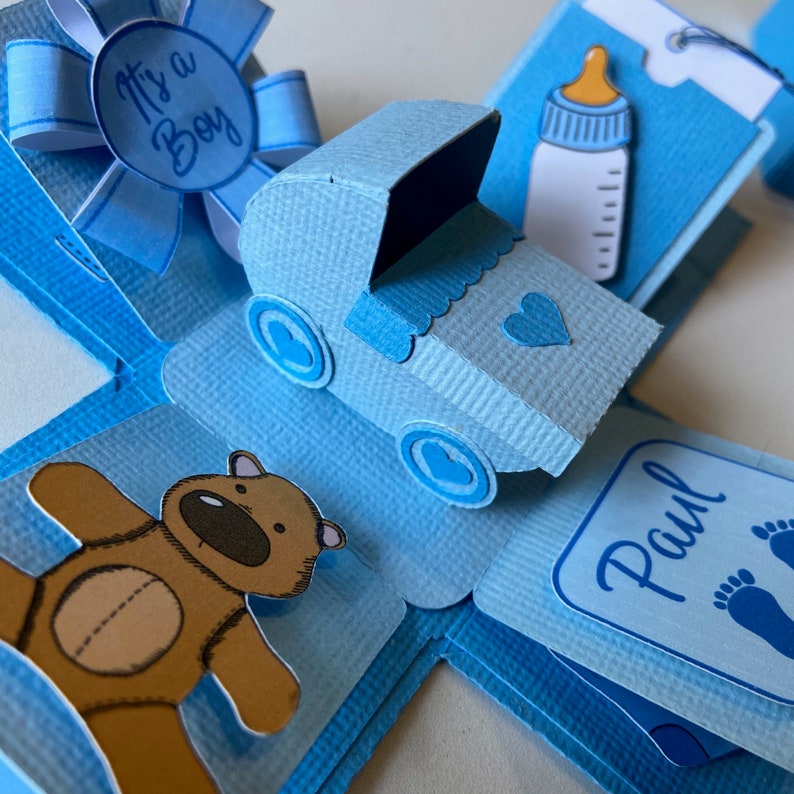 Baby Boy Explosion Box Template for Manual and Cutting Machine ...