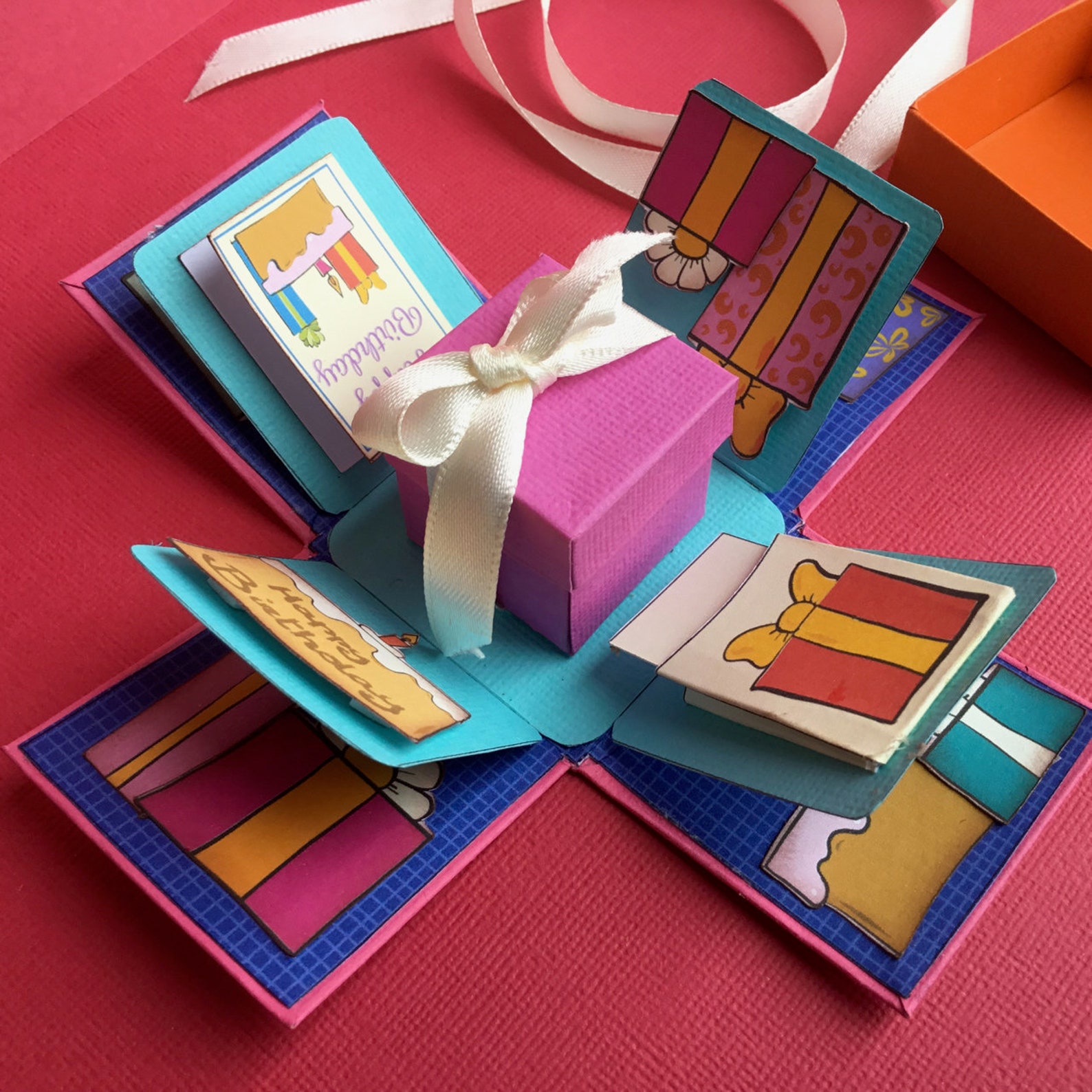 Happy Birthday Explosion Box Template for Manual E Machine - Etsy UK