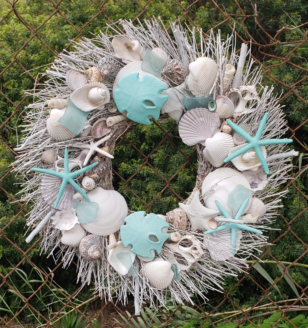 The Seaside Wreath. Beach Wreath, Seashell Wreath, Beach Decor, Sand ...