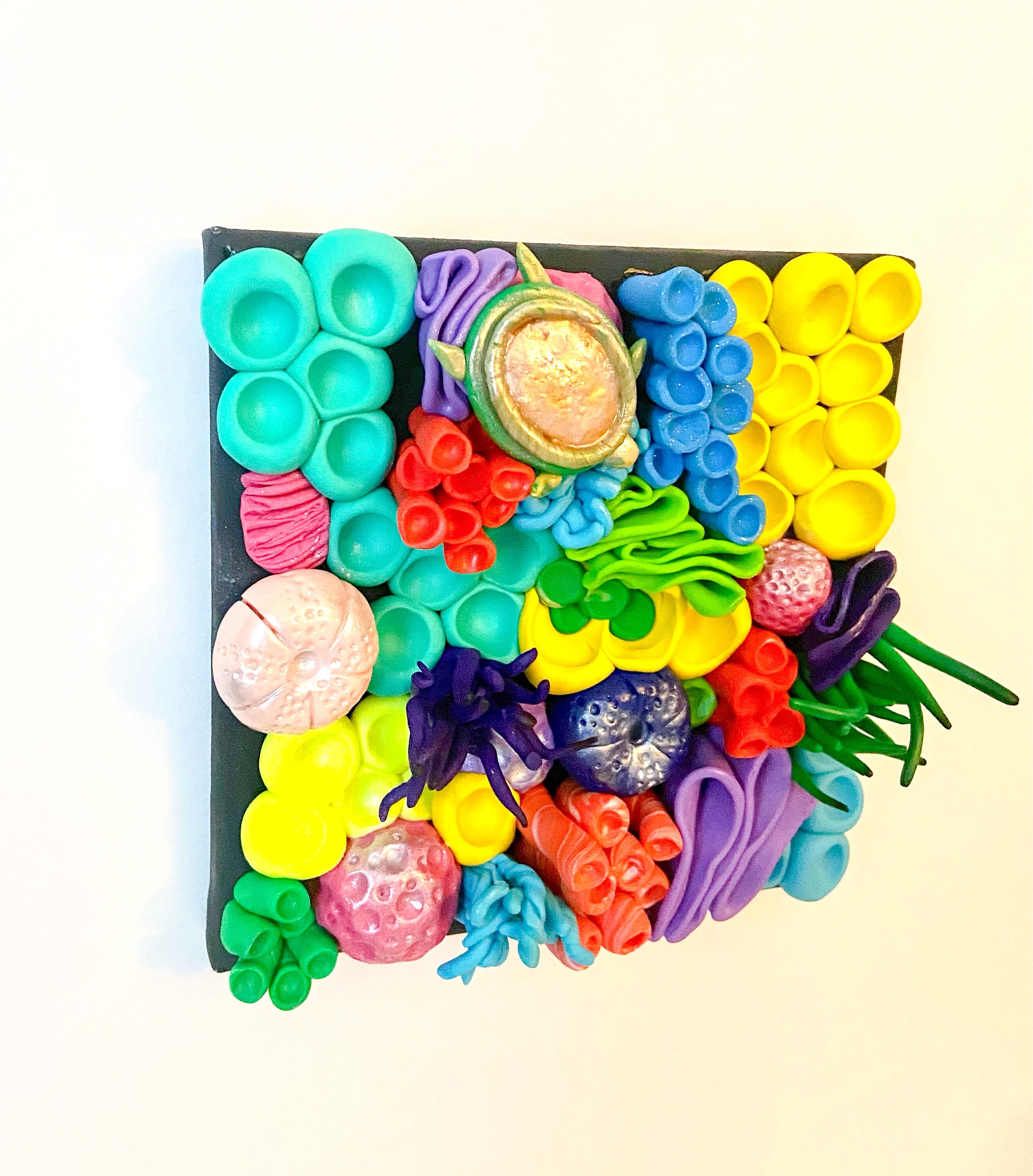 Colorful Coral Reef Clay Sculpture Painting/ 3D Polymer Clay Sculpture ...