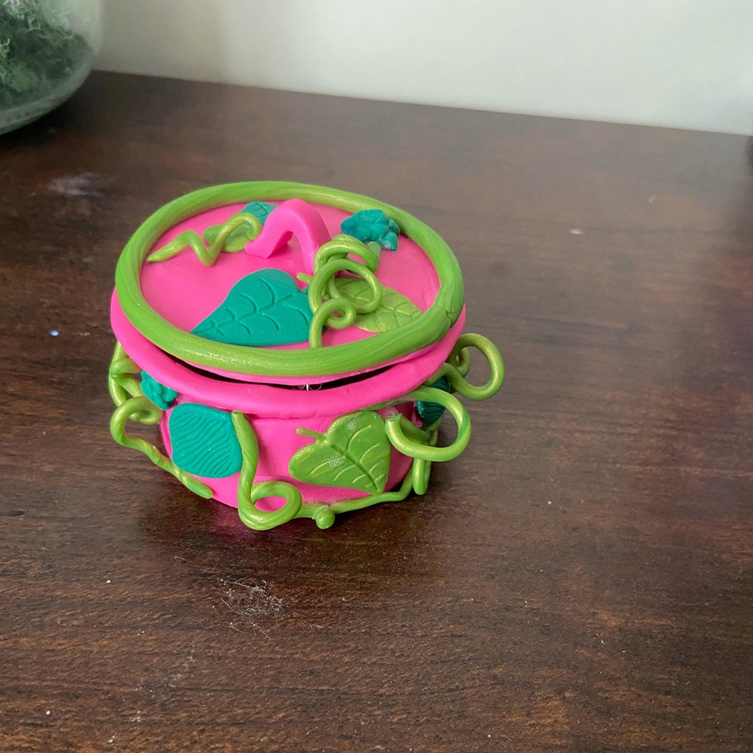 Colorful Trinket Box/ Cute Jewelry Box/ Handmade Clay Trinket Dish ...