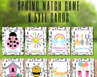 Spring Memory Match Game for Kids, Printable Spring Games, Classroom ...