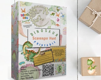 Dino Treasure Hunt for Kids Indoor Dinosaur Party Activity Scavenger ...