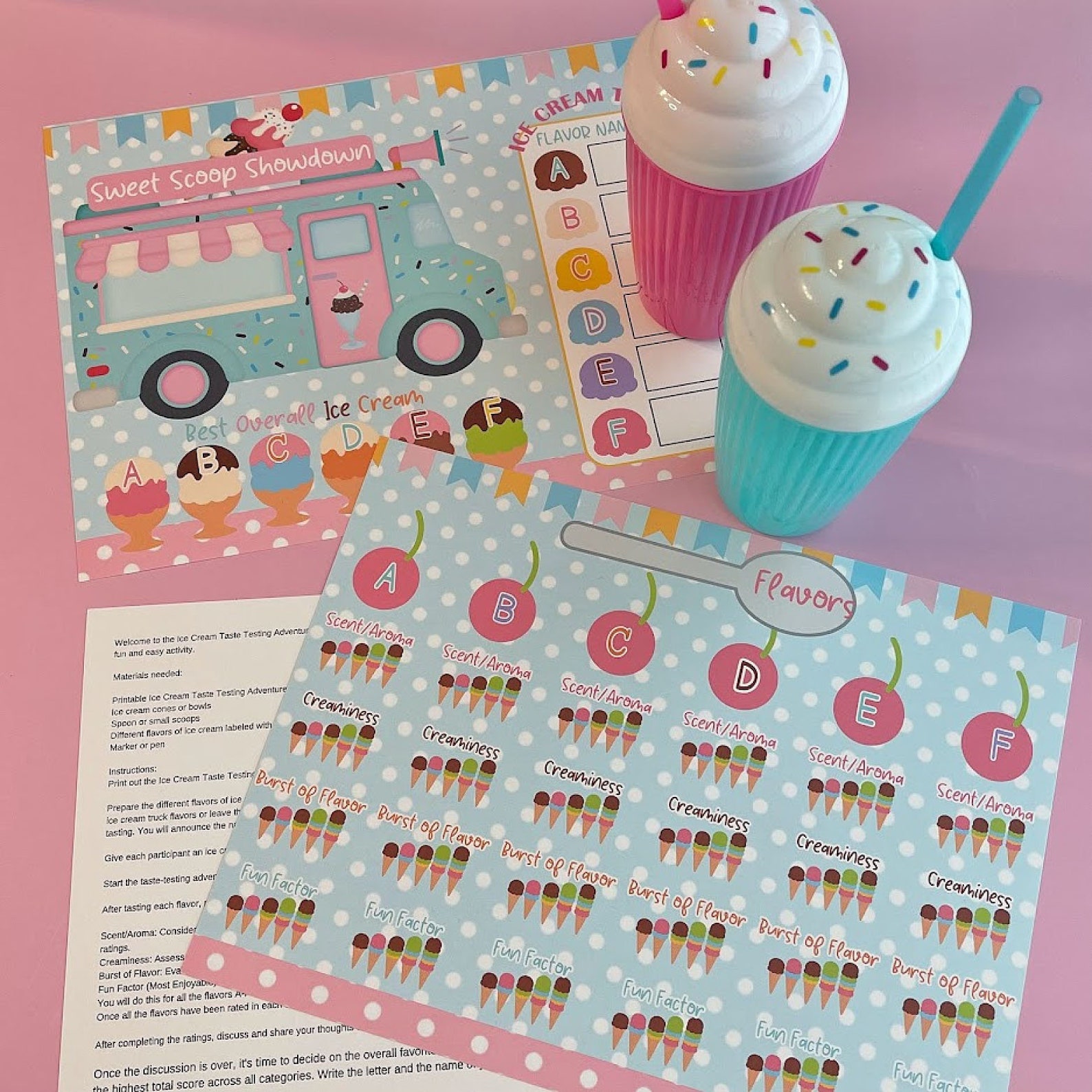 Ice Cream Taste Testing Game, Printable Game for Kids, Ice Cream Party ...