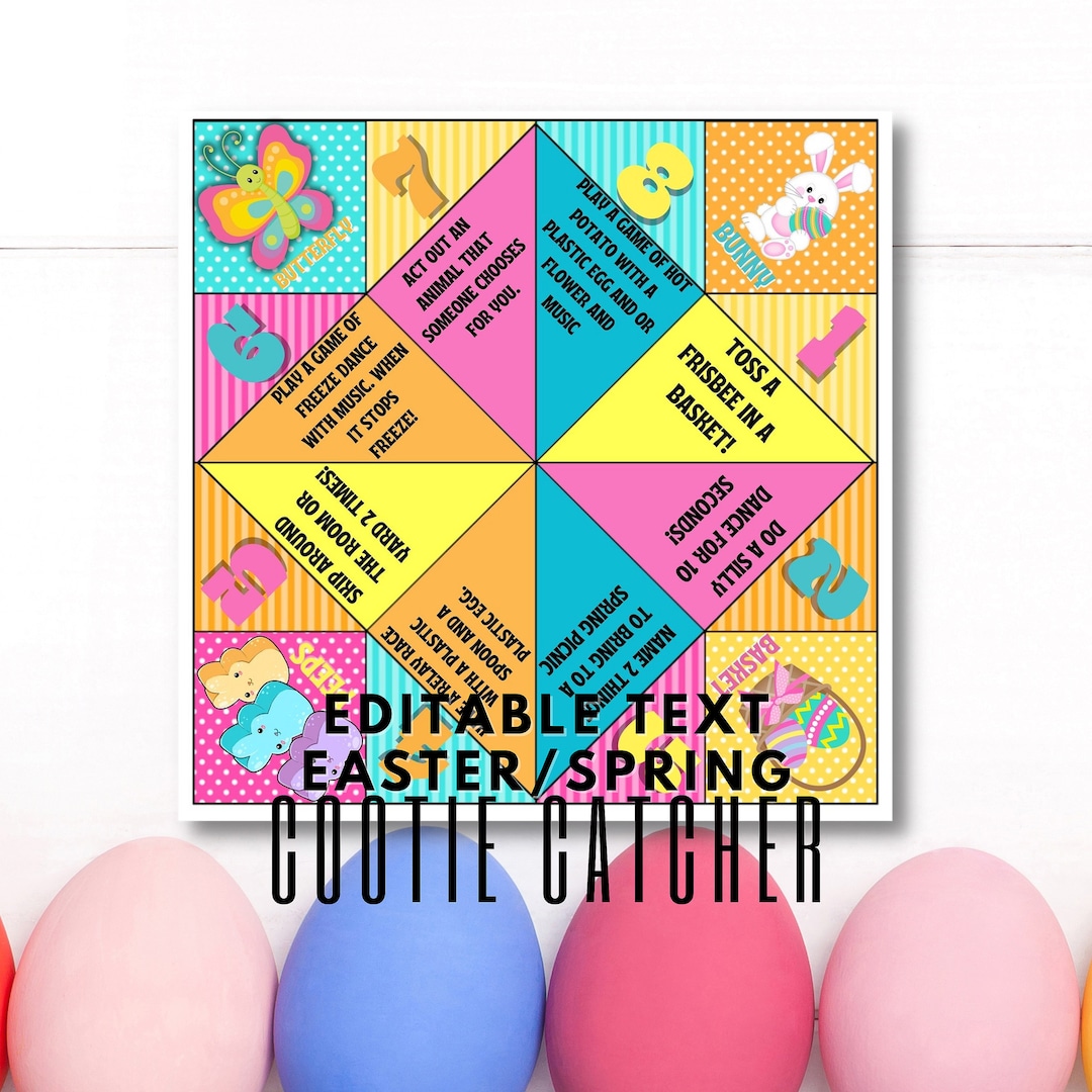 Editable Easter Cootie Catcher: Spring Game, Kids Activity (printable ...