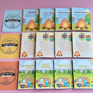 Campfire Storytelling Game, Printable Campfire Game Set, Camping-themed ...