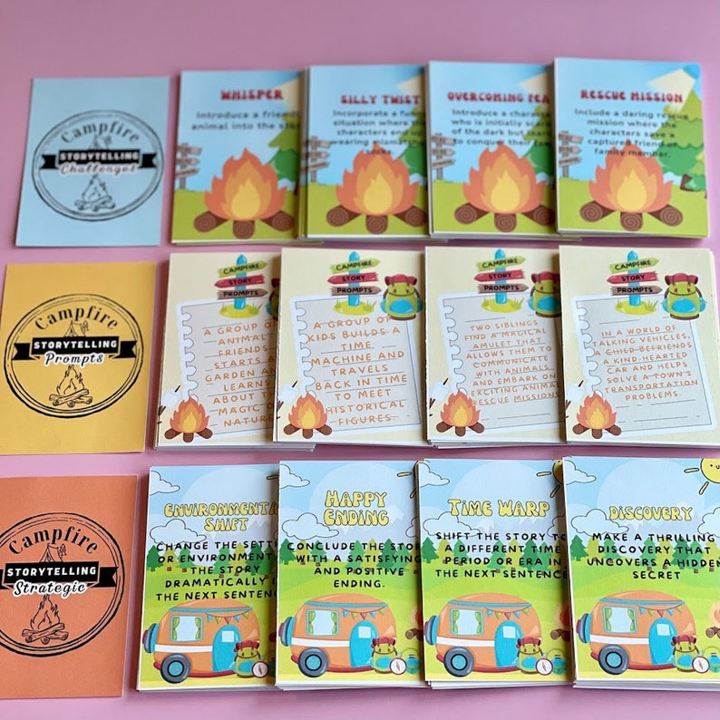 Campfire Storytelling Game, Printable Campfire Game Set, Camping-themed ...