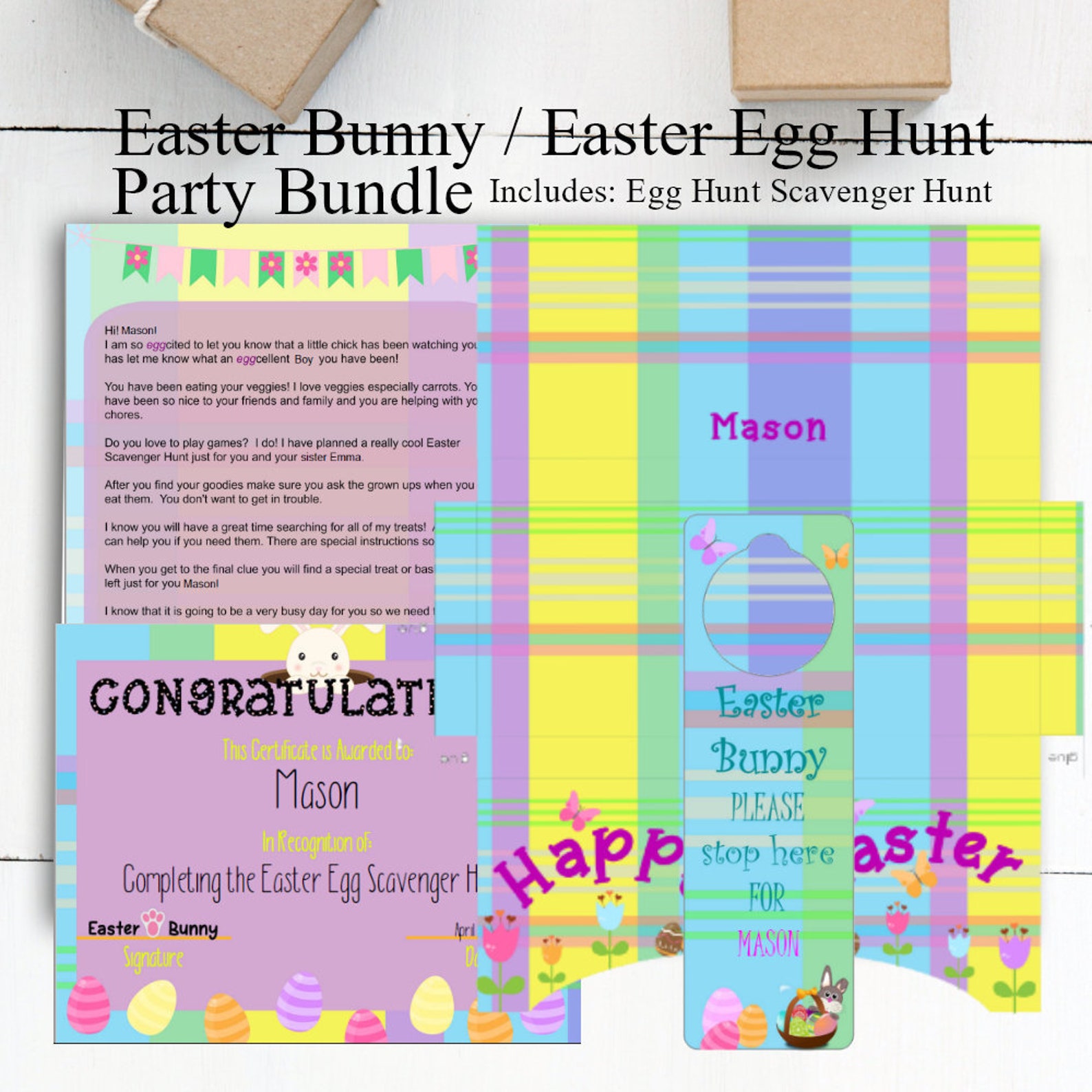 Easter Egg Hunt, Easter Scavenger Hunt, Easter Bunny Letter Hunt - Etsy