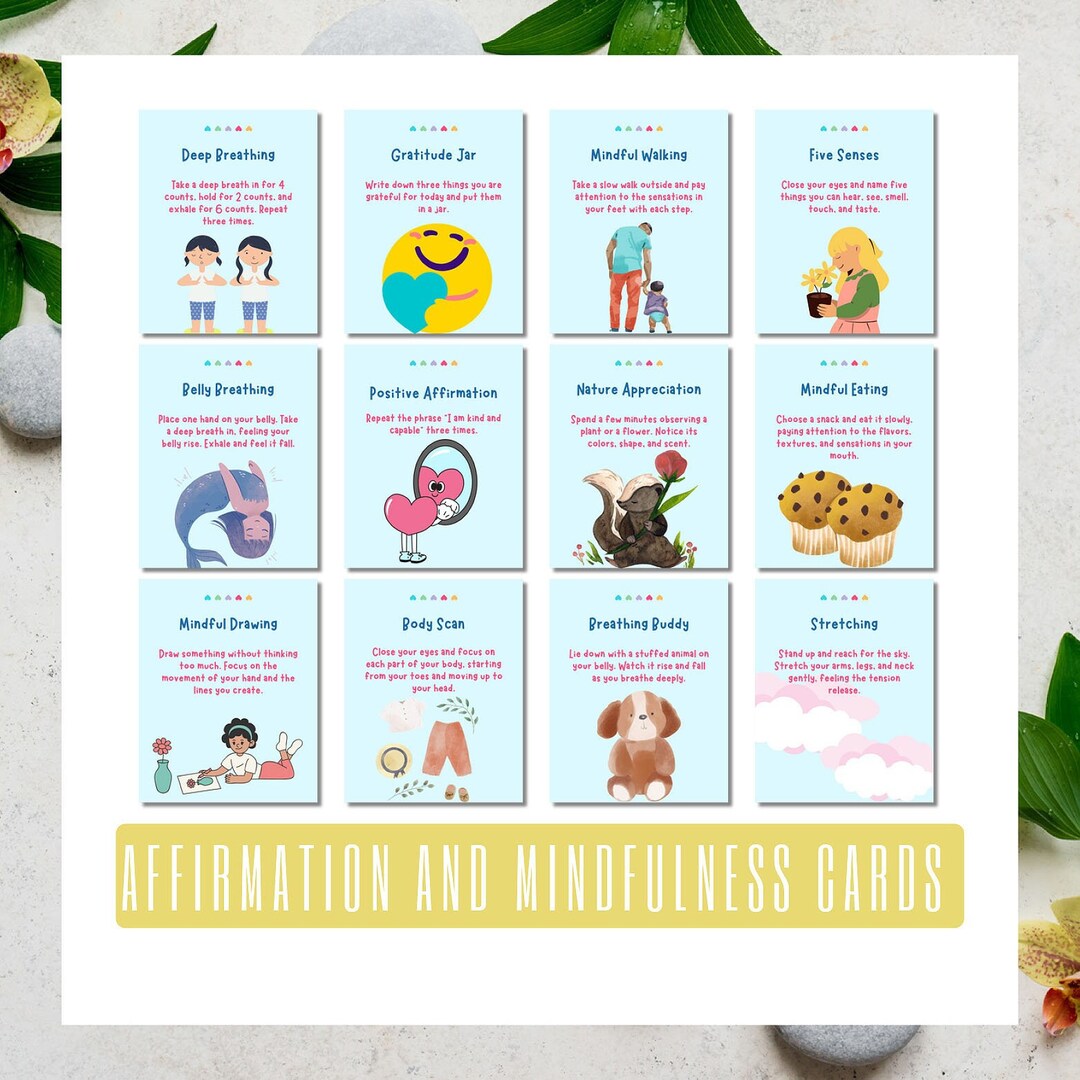 Positive Affirmation and Mindful Moments Cards for Kids and Families ...