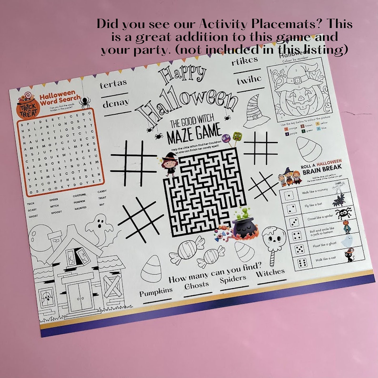 Printable Halloween Pass the Candy & Pumpkin Game, Left Right Game for ...