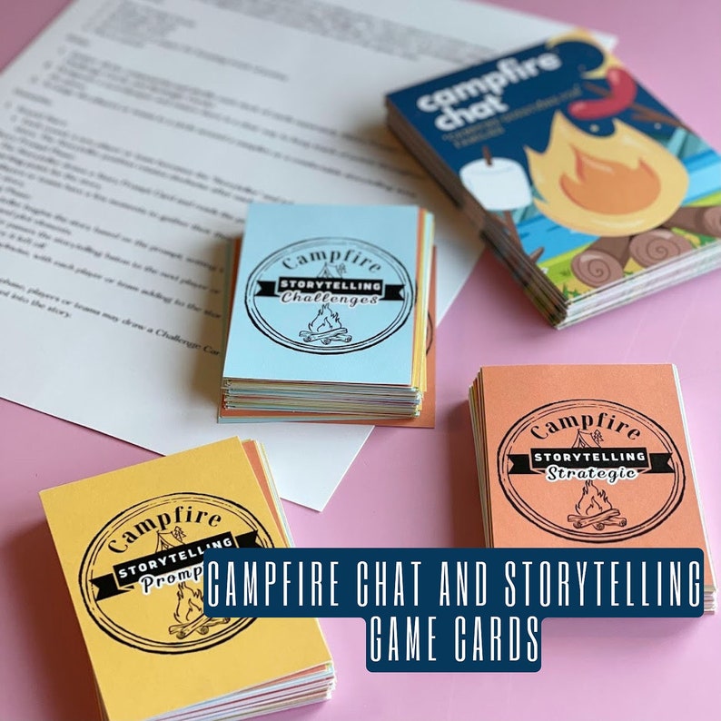 Campfire Storytelling Game, Printable Campfire Game Set, Camping-themed ...