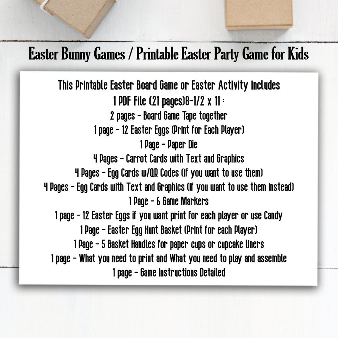 Printable Easter Board Game, Printable Easter Party Game for Kids ...