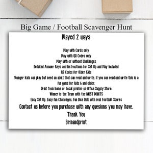 Football Scavenger Hunt: Sports Birthday Party Game (PDF) - Etsy