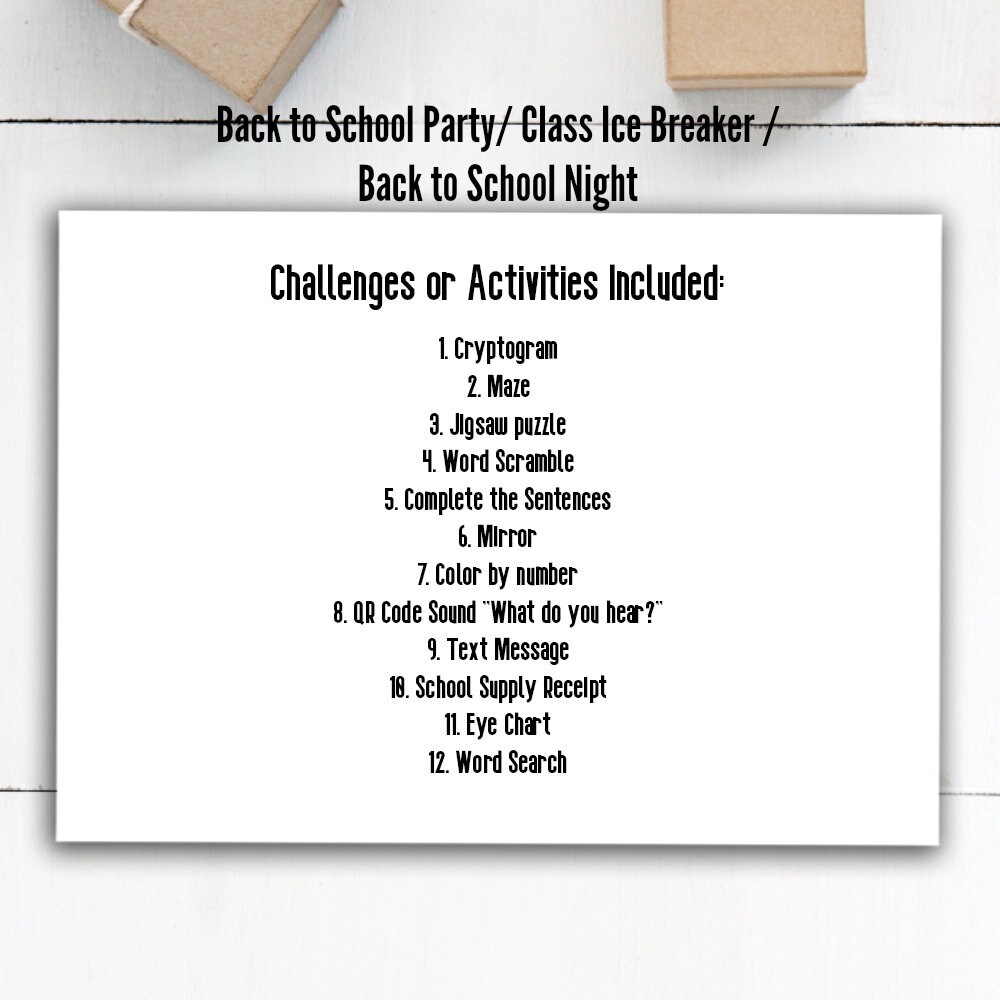 Back to School Scavenger Hunt, Back to School Games, School Games - Etsy